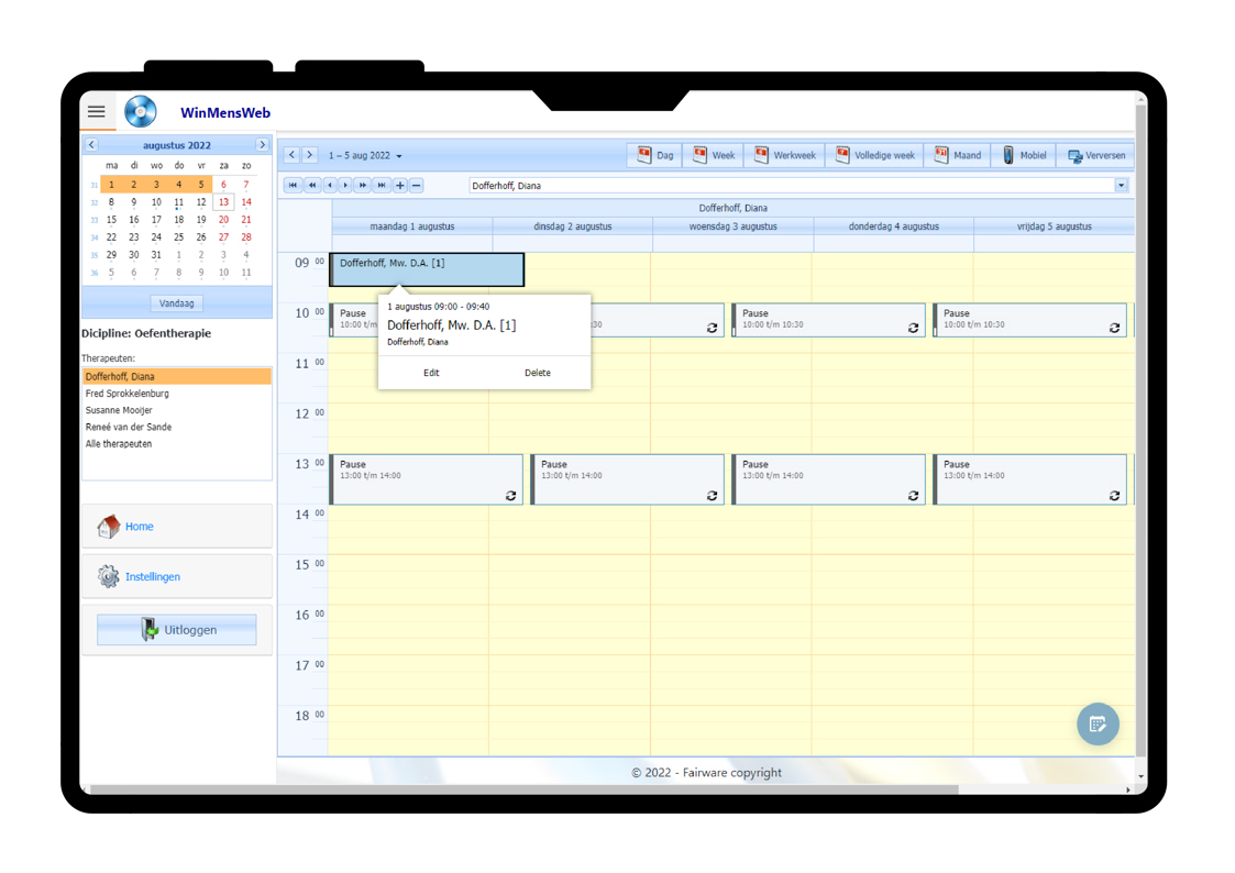 WinMens paramedische software